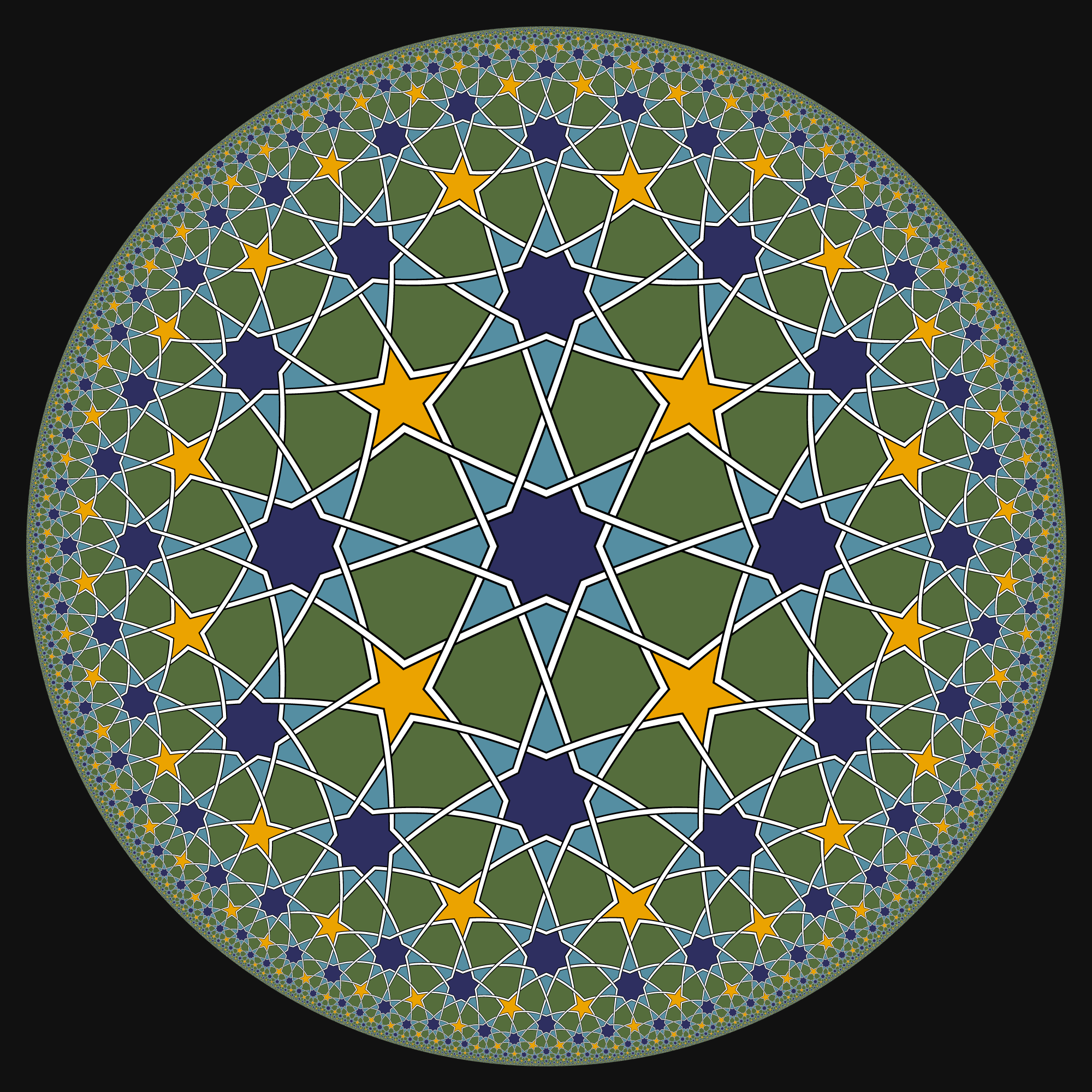 Islamic-style Hyperbolic Tiling
